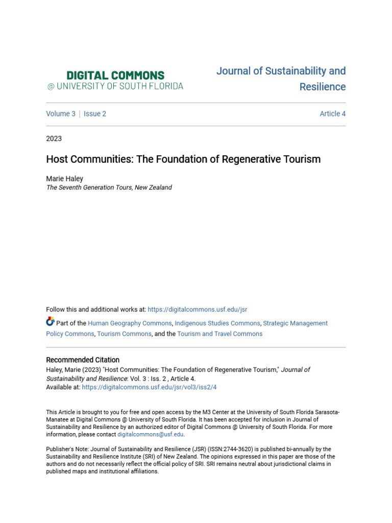 Host Communities - The Foundation of Regenerative Tourism | PDF ...