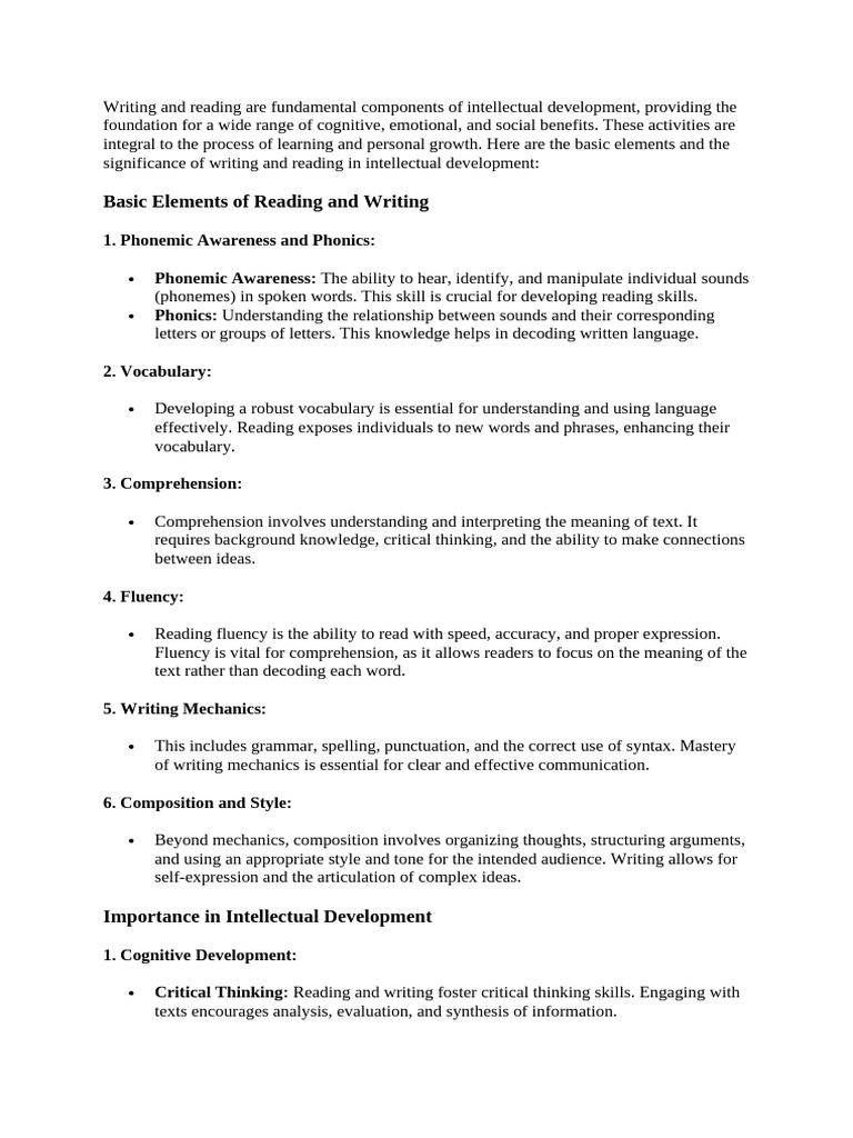 Basic Elements of Reading and Writing | PDF | Phonics | Reading ...