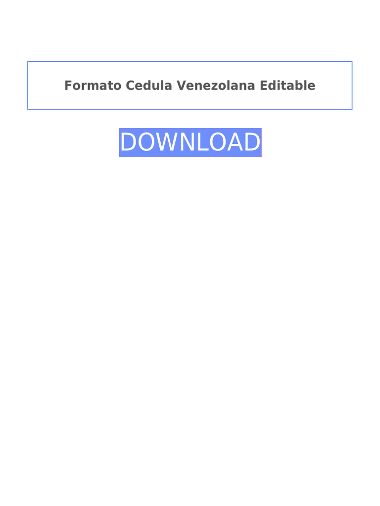 ? Formato Cedula Venezolana Editable | PDF