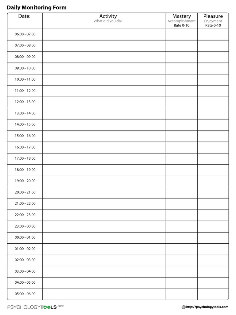 Daily Monitoring Form Free en Us | PDF