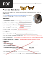 Peppered Moths Natural Selection Game | PDF