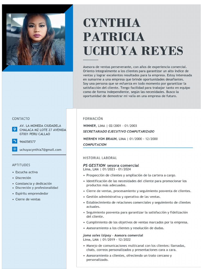 Uchuya Reyes Cynthia CV 2024 | PDF