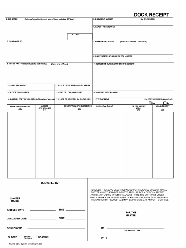 Preliminary Dock Receipt 252128225 | PDF | General Motors | General Motors Marques