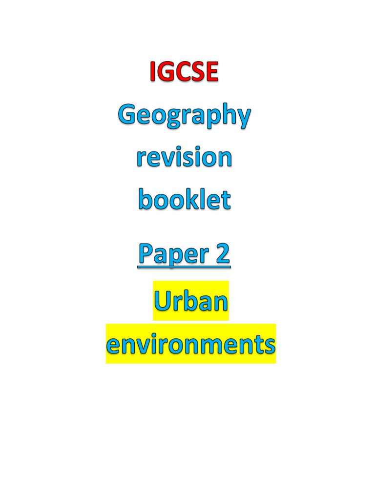 IGCSE Geography: Urban Environment Terms | PDF | Urbanization | Waste