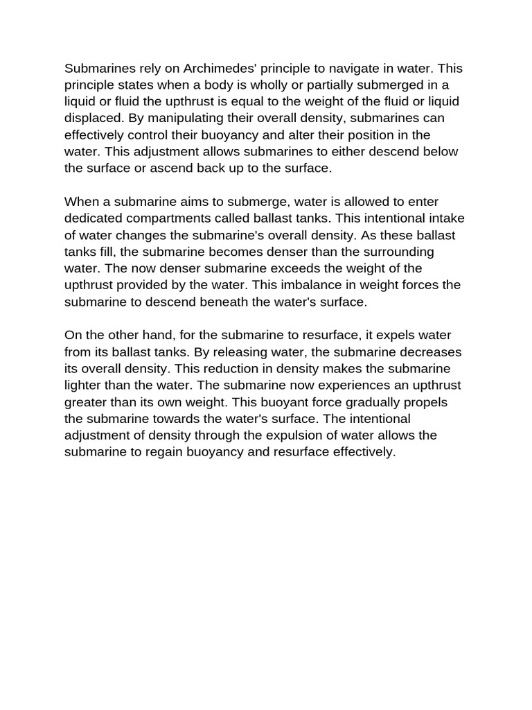 Physics of Submarines | PDF