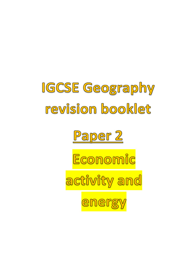Economic Activity and Energy - Paper 2 - Human Topics IGCSE Revision ...