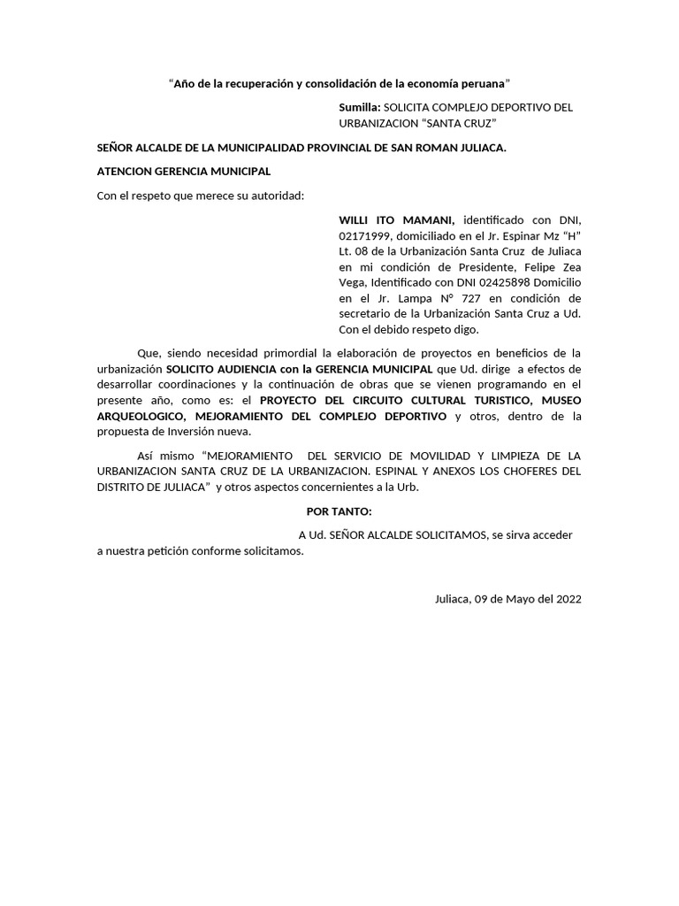 sOLICITUD PROYECTOS DEL BARRIO | PDF