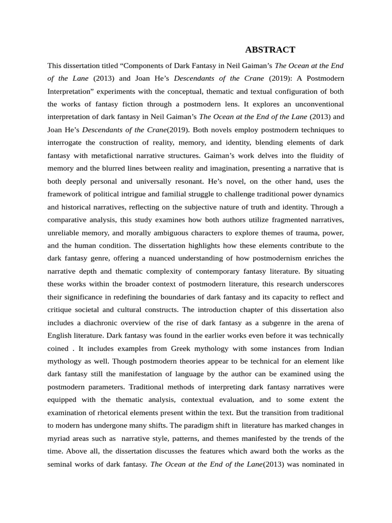 Dark Fantasy Themes in Gaiman's Work | PDF | Narrative | Fantasy