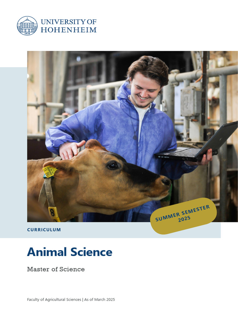 M.Sc. in Animal Science Curriculum Guide | PDF | Science | Knowledge