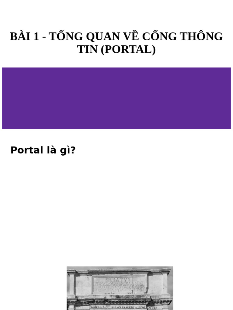Chương 1 - Tổng Quan Về Cổng Thông Tin (Portal) | PDF