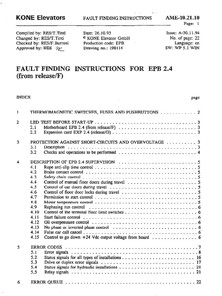 Kone EPB-Fault Finding | PDF