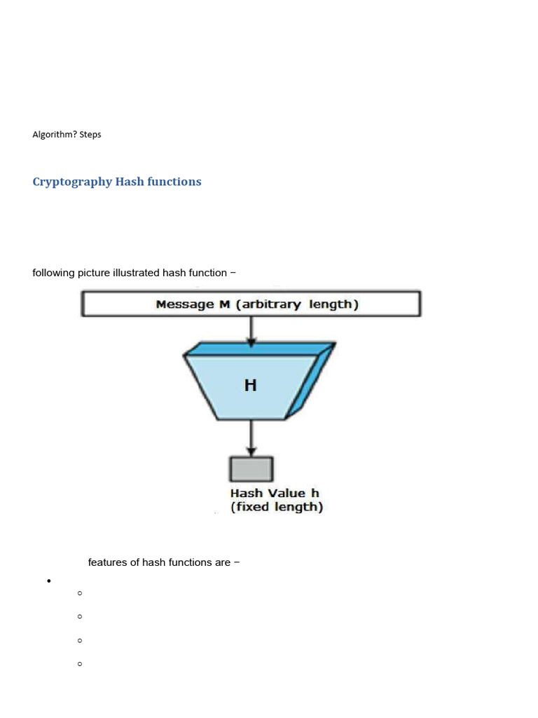 Basic Concepts of Message Digest and Hash Function Draft | PDF | Cryptography | Applied Mathematics