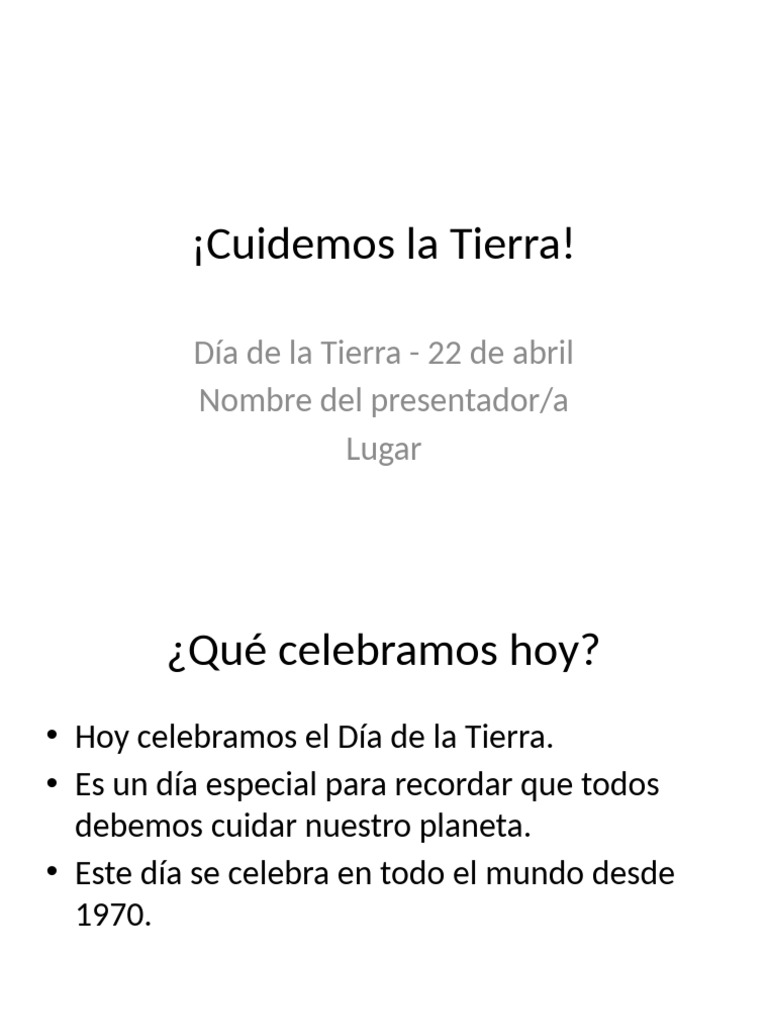 Dia de La Tierra Presentacion | PDF