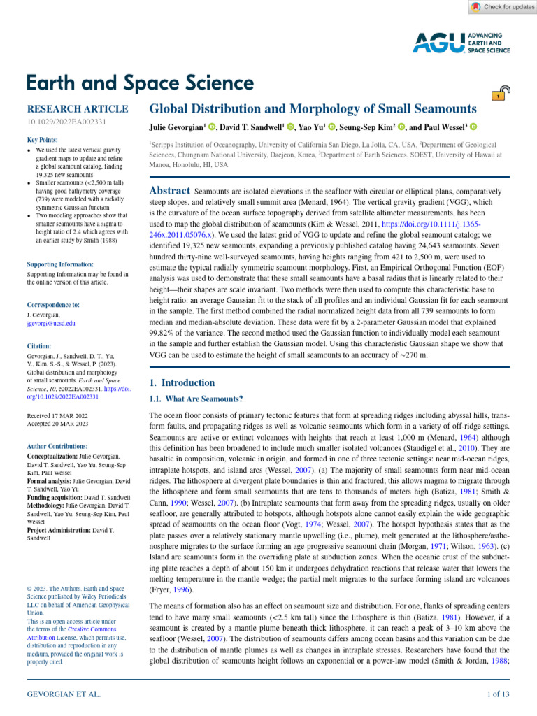 Earth and Space Science - 2023 - Gevorgian - Global Distribution and ...