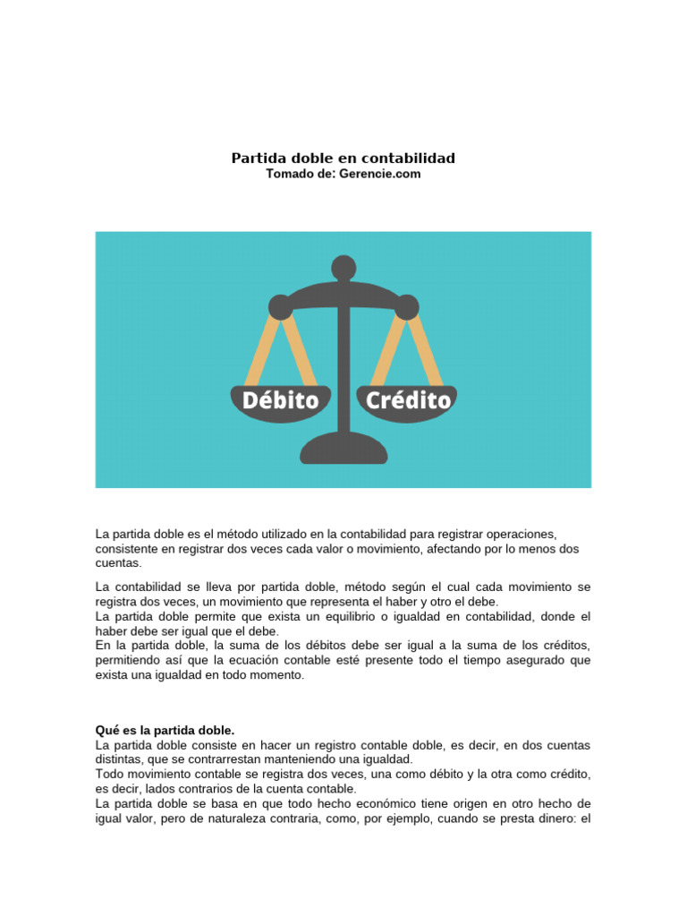 Conceptos Clave de Partida Doble | PDF | Contabilidad | Servicios ...
