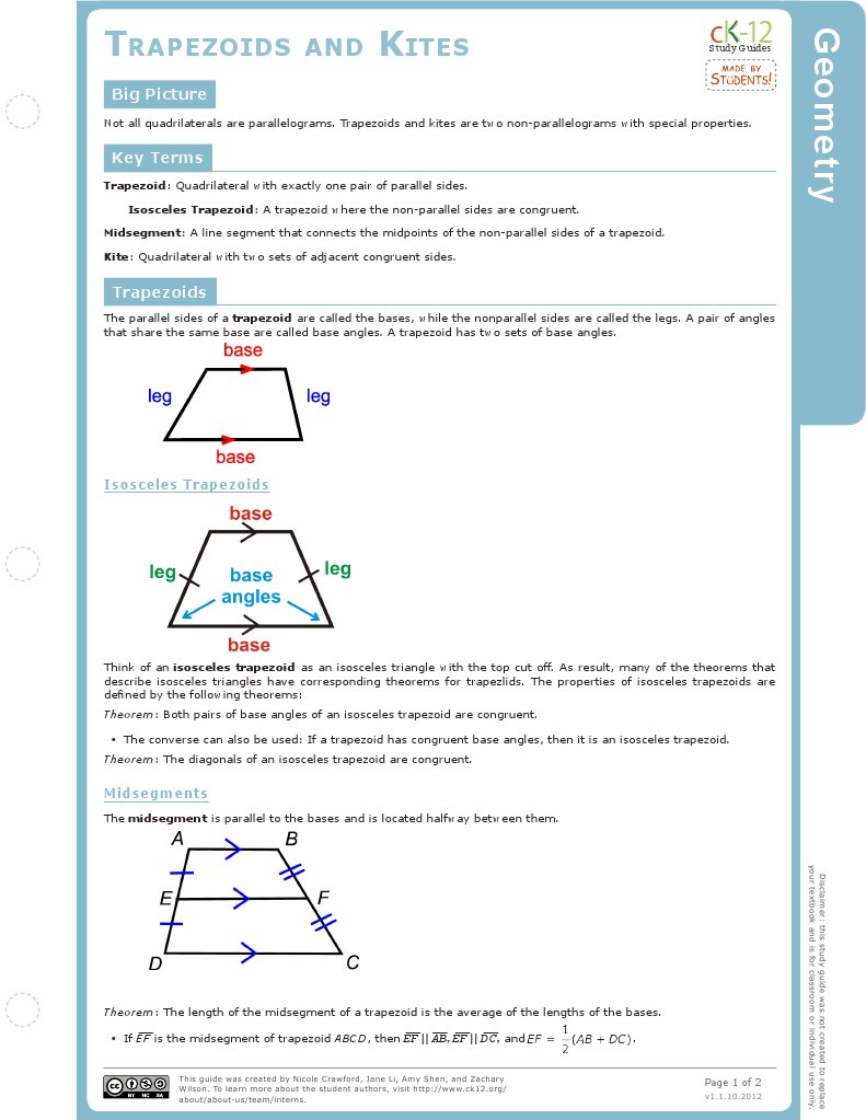 Midsegments and Properties of Trapezoids | PDF | Language Arts & Discipline