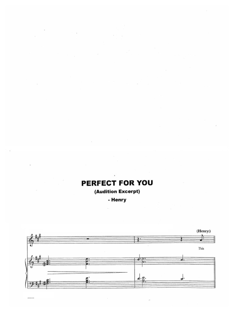 Next To Normal - Henry - Perfect For You - Sheet Music | PDF