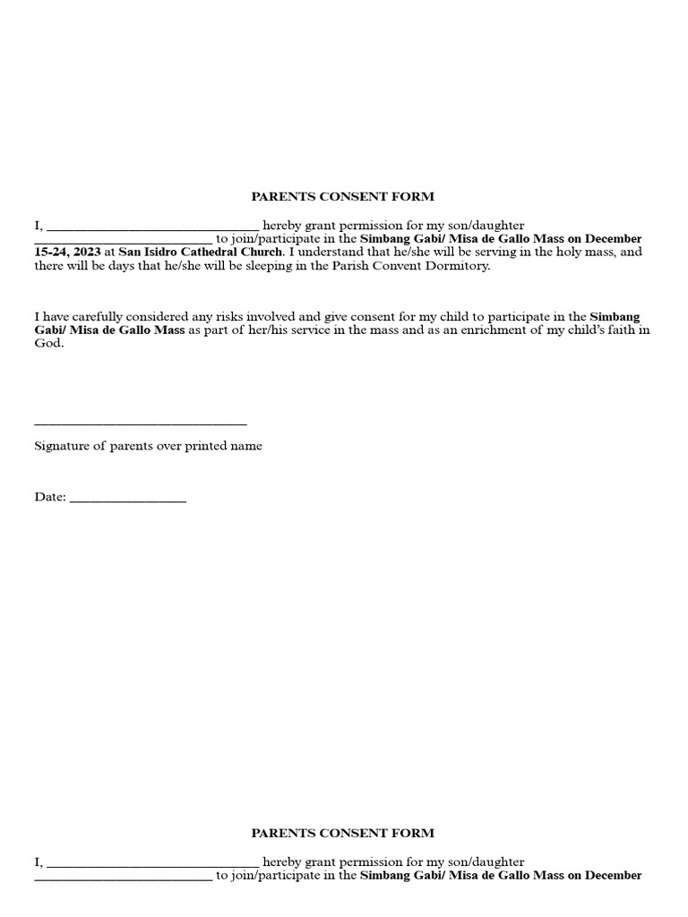 Parent Permit | PDF