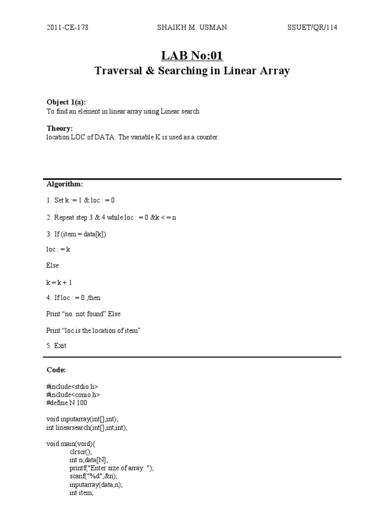 Lab | PDF | Array Data Structure | Discrete Mathematics