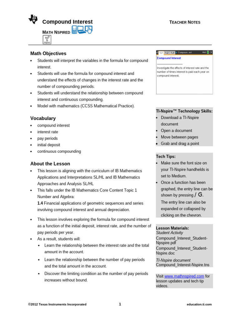 Compound Interest Teacher | PDF | Interest | Compound Interest