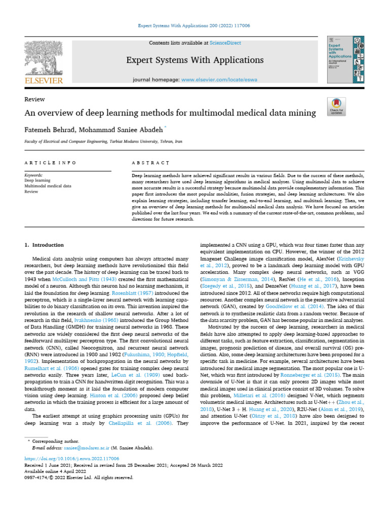 Overview Multimodal | PDF | Deep Learning | Positron Emission Tomography