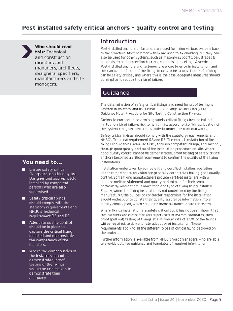 Safety Critical Fixings Guidance | PDF