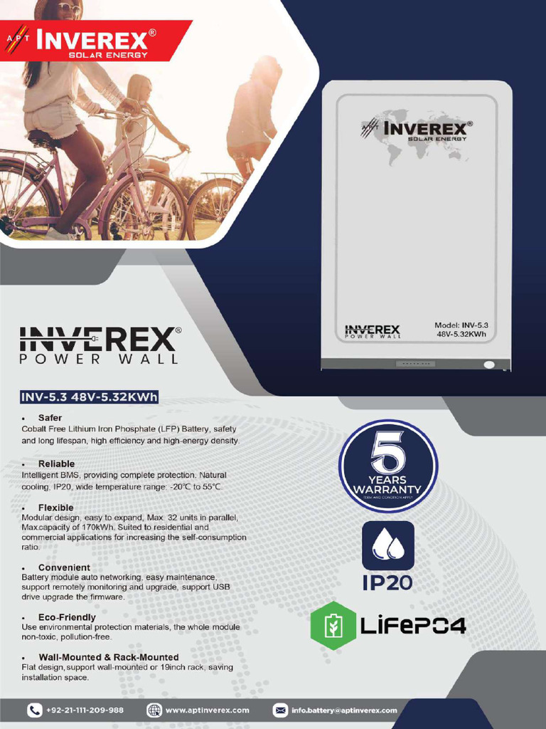 Inverex Power Wall 5 3kwh Lithium Ion Battery | PDF