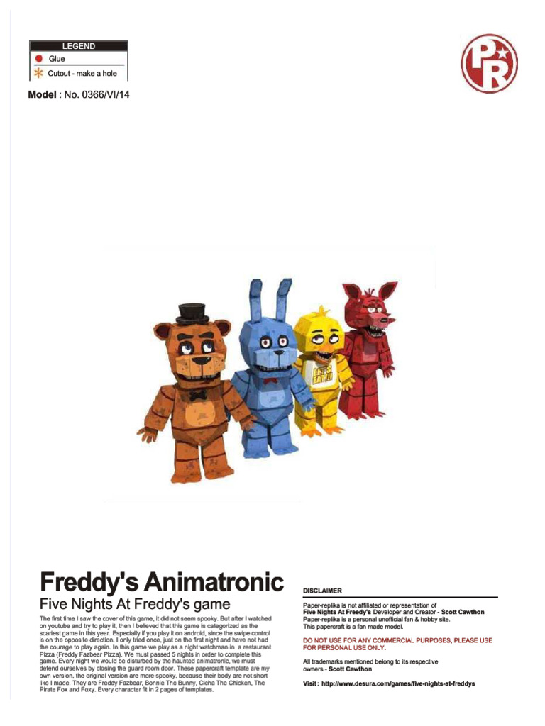 PDF Five Nights at Freddys Papercraft 1 Compress | PDF