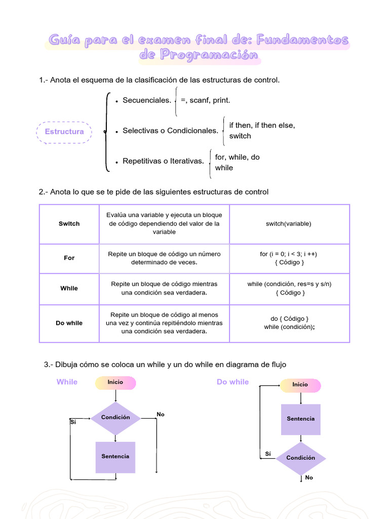 GUÍA - Fundamentos de Programación | PDF | Flujo de control | Ciencias ...