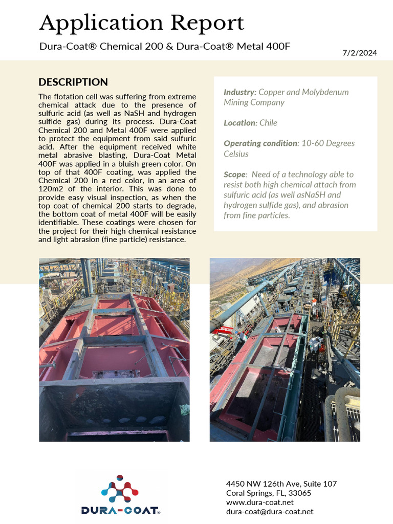 Application Report Dura-Coat Chemical 200 & Metal 400F - Molybdenum ...