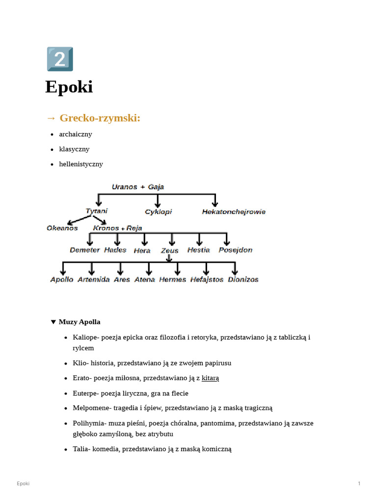 Epoki literackie- notatka licealna PL A HL | PDF