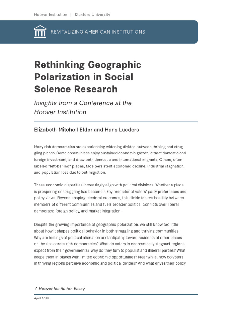 Rethinking Geographic Polarization | PDF | Psychology | Political Parties
