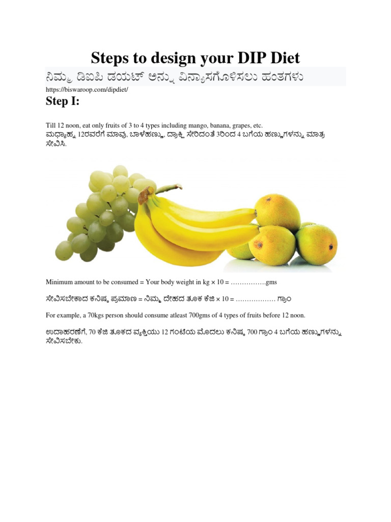 Steps To Design Your DIP Diet | PDF | Eating Behaviors Of Humans | Cuisine