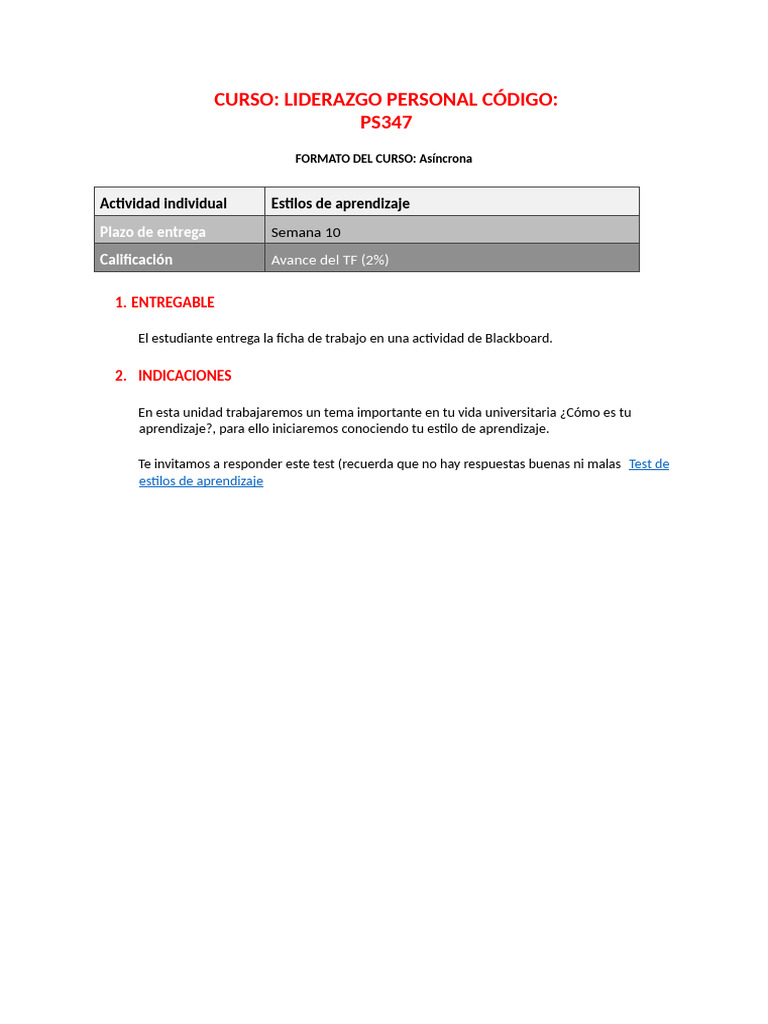 Ficha de Trabajo S. Asíncrona - U.3 S.10 | PDF