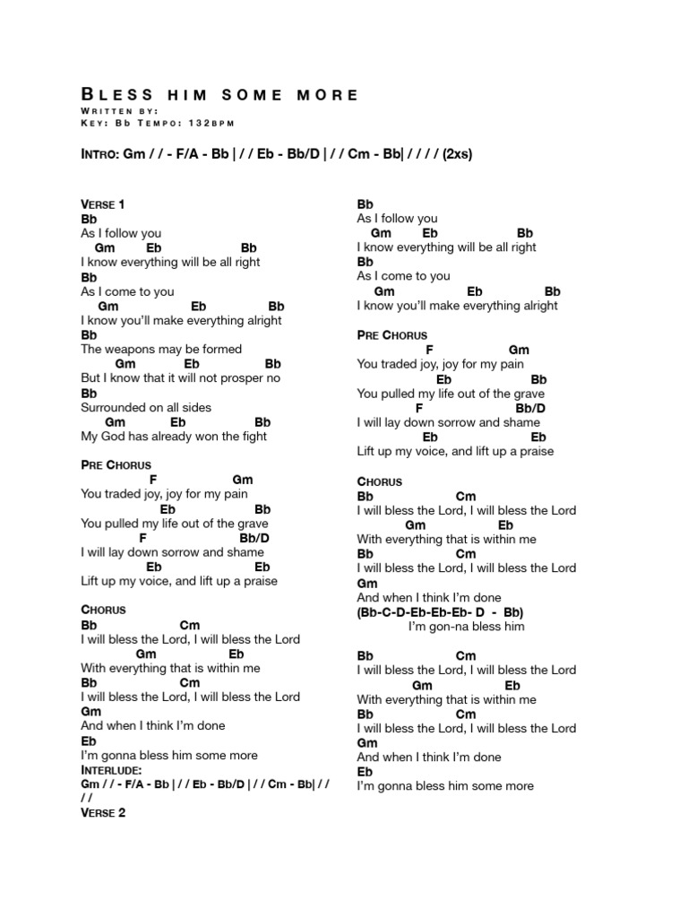 Bless Him Some More Chart 3 | PDF | Musical Forms | Songs