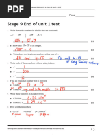 Unit 3 End-Of-Unit Test | PDF | Numbers | Multiplication