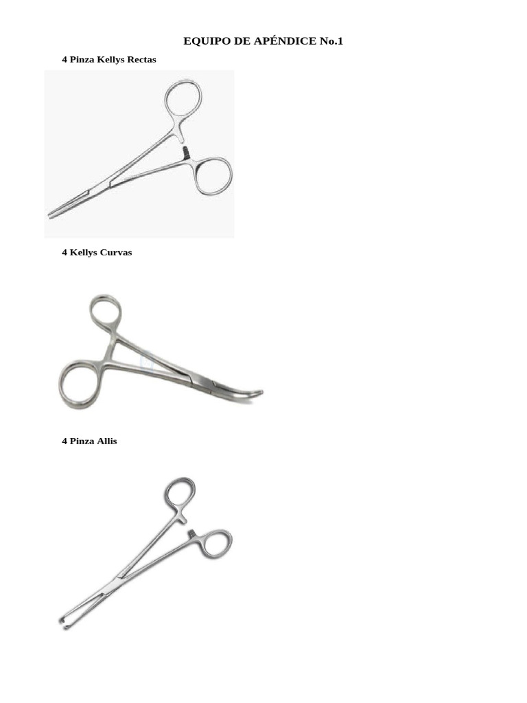 Album de Pinzas Quirúrgicas | PDF