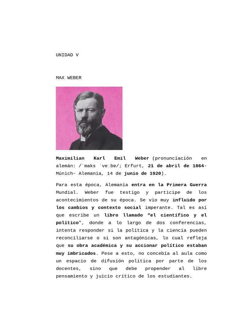 Max Weber: Acción Social y Sociología | PDF | Sociología | Racionalidad