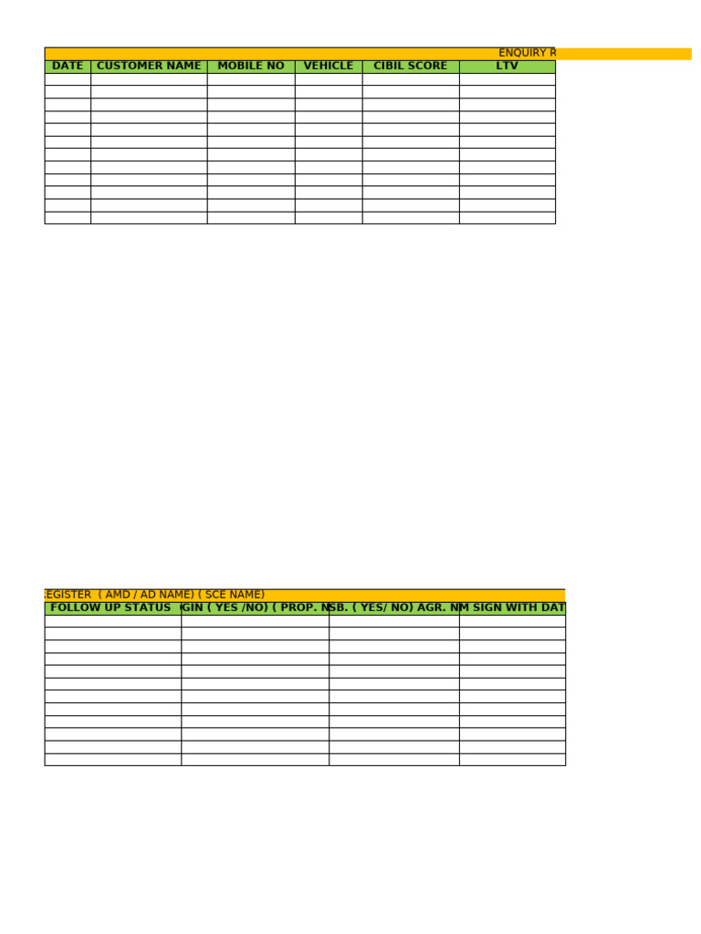 Enquiry Register | PDF