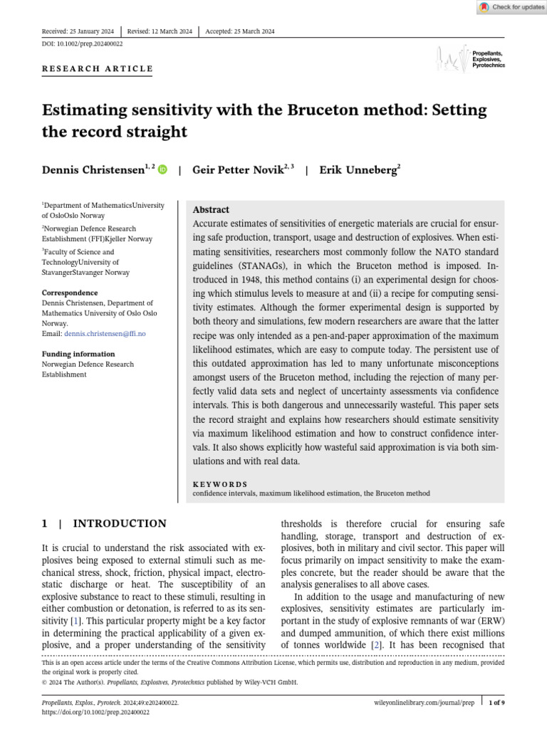 Bruceton Method Sensitivity Estimation Guide | PDF | Statistical Theory