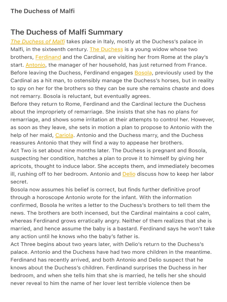 The Duchess of Malfi | PDF | As You Like It