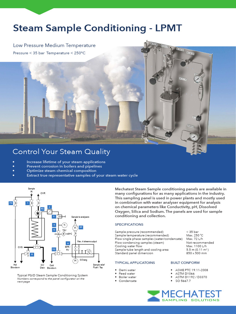 Steam Sample Conditioning and Collection | PDF | Valve | Boiler