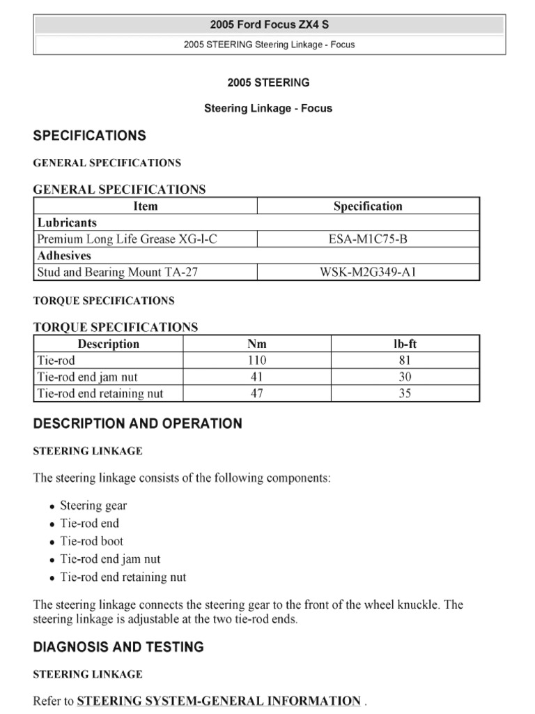 Steering Linkage | PDF