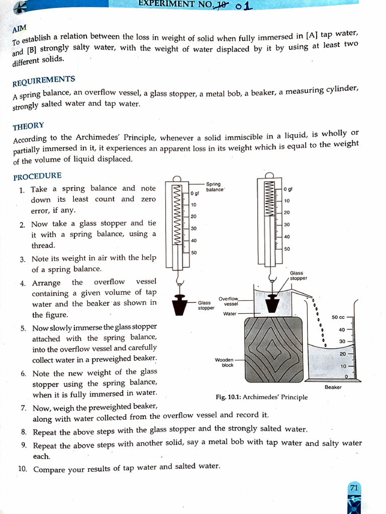 Archimedes' Principle and Density Experiments | PDF | Density ...