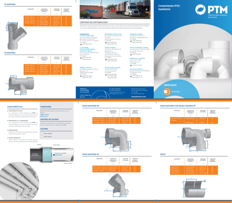 Tipos de Codos de PVC Sanitarios | PDF | Materiales de construcción ...