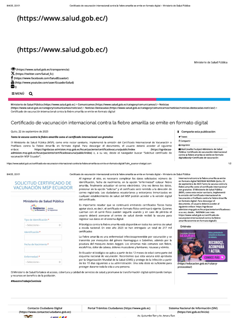 Noticias MSP Ecuador | PDF