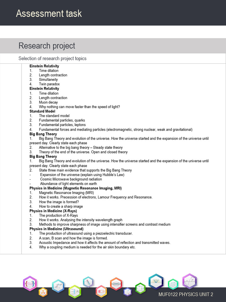 Physics Research Project Topics | PDF