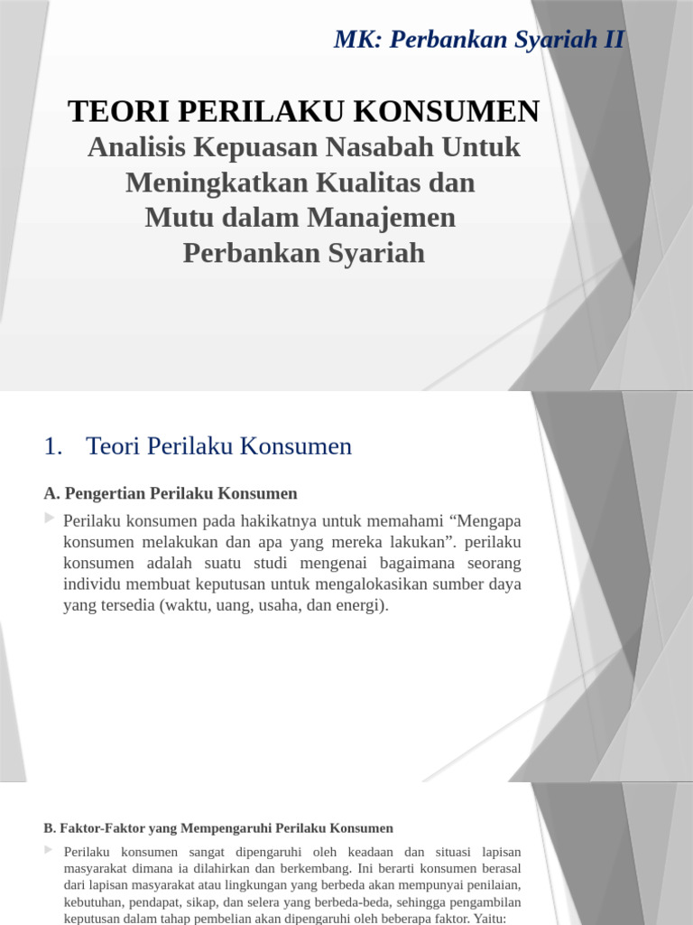 Teori Perilaku Konsumen | PDF
