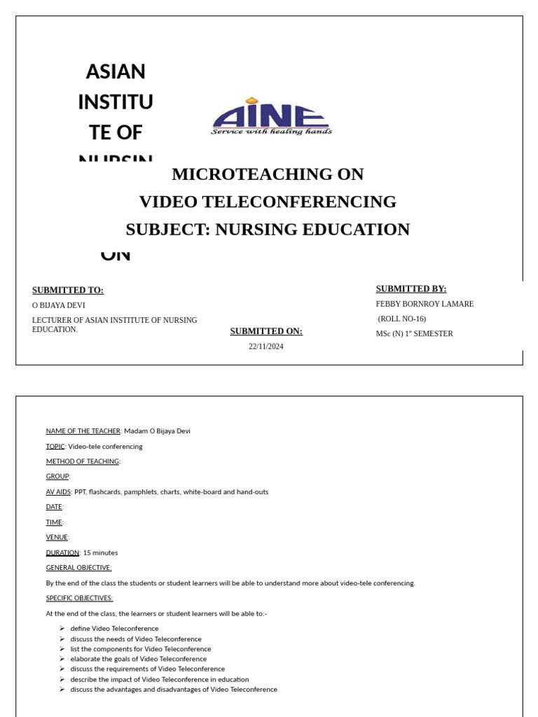 Teaching On Video Teleconference | PDF | Videotelephony | Learning