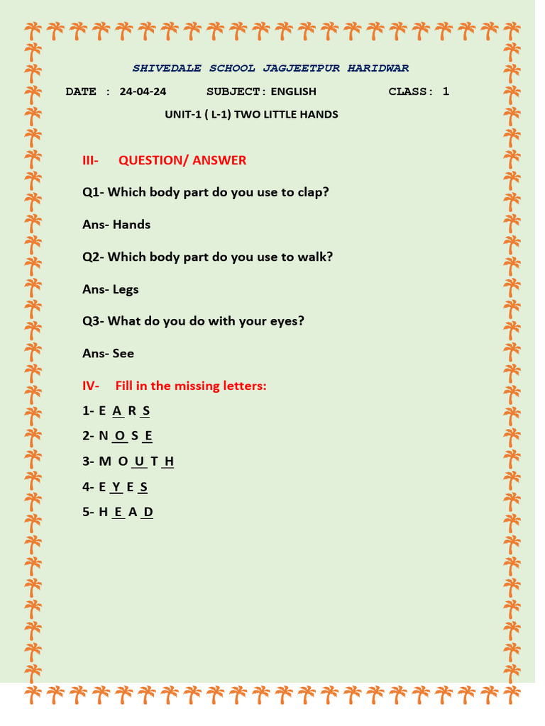 English Work Unit1 l1 240424 | PDF